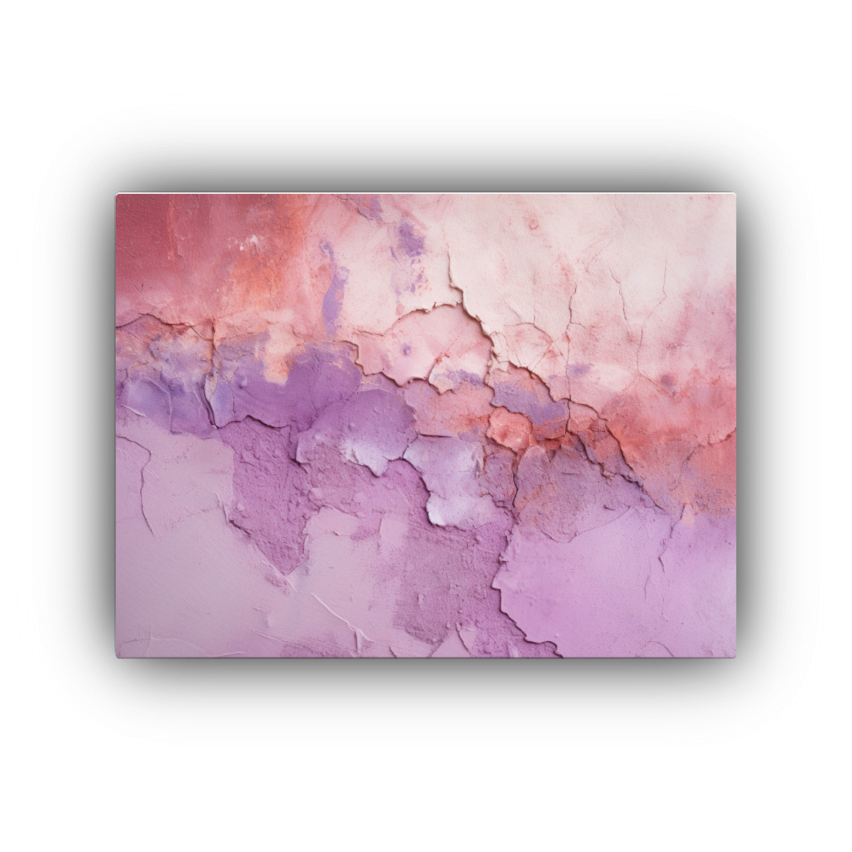 Cuadro Decorativo: Composición Equilibrada En Tonos Coral Y Morado Con ...