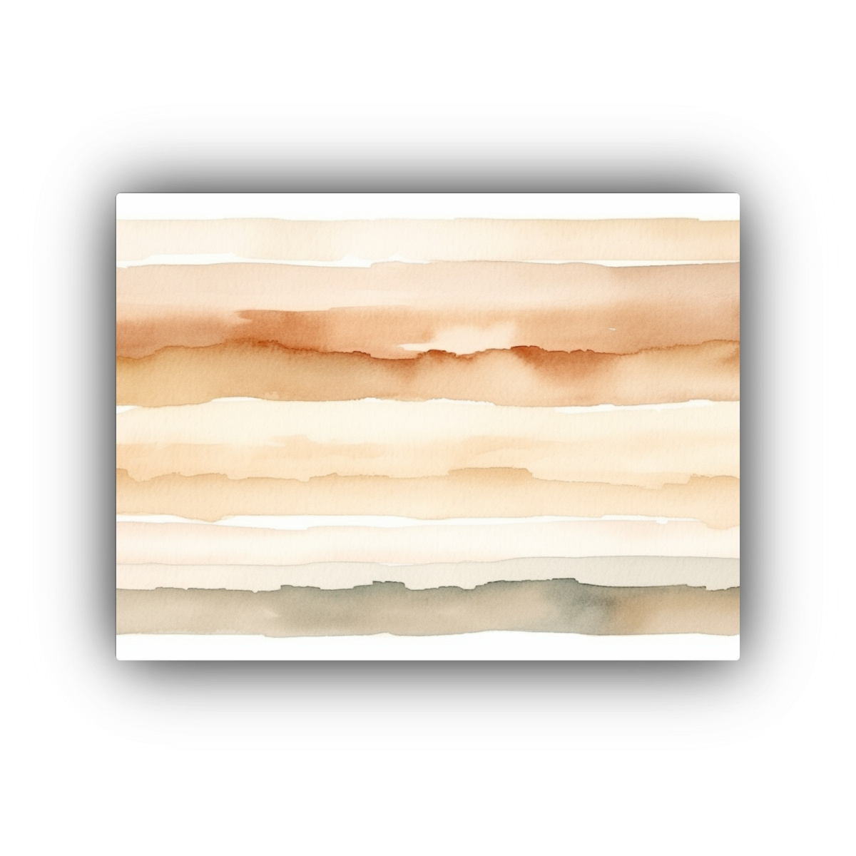 Cuadro Minimalista Exclusivo En Acuarela Beige Y Blanco - DecoCuadros