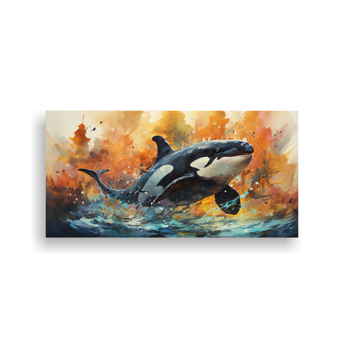 Cuadro Orca Acuarelas Coloridas - ¡Decora Con Estilo! - Decocuadros