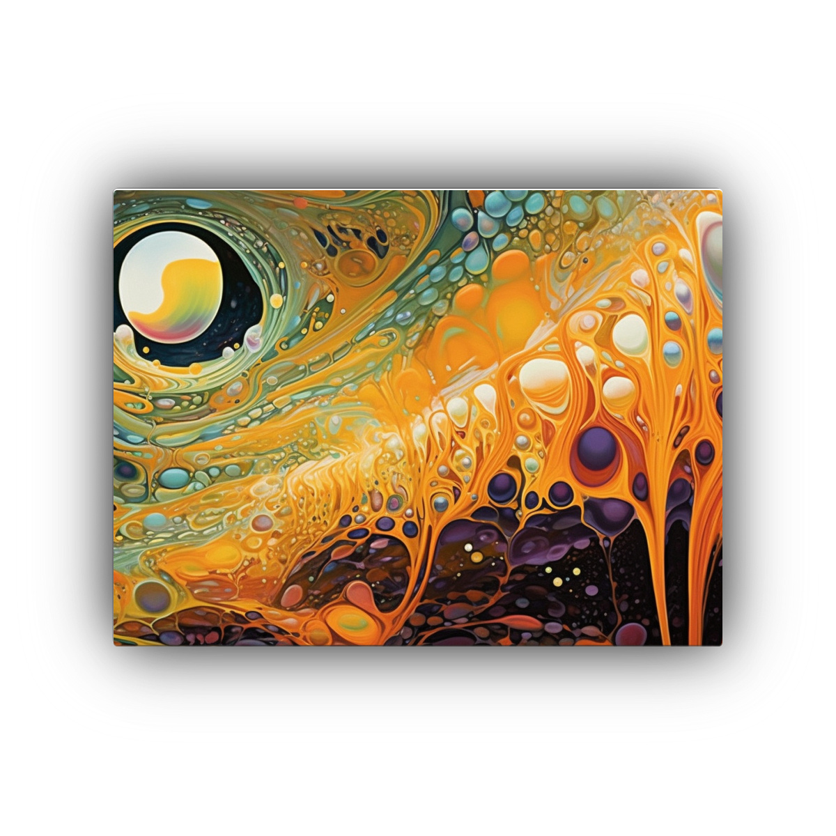 Cuadro Intenso Abstracto Surrealista: Construcción De Una Realidad - Decocuadros