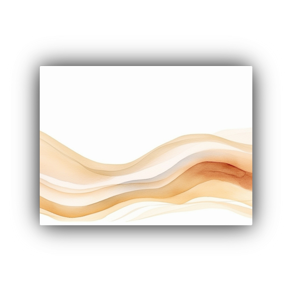 Cuadro Moderno Minimalista Con Líneas De Acuarela Beige - DecoCuadros