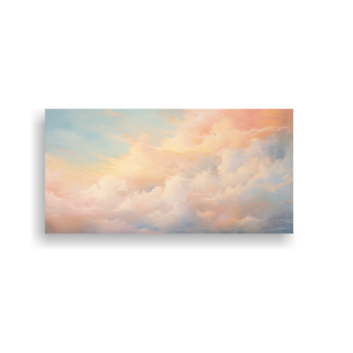 Cuadro Abstracto De Amanecer Cielo Pastel En Tela Para Sala - Decocuadros