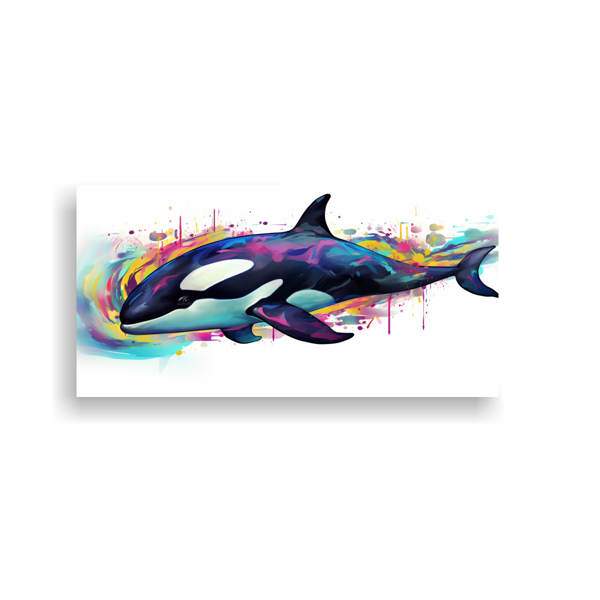 Cuadro Orca En Tonos Apagados Y ónix Estilo Neo Pop Art - Decocuadros