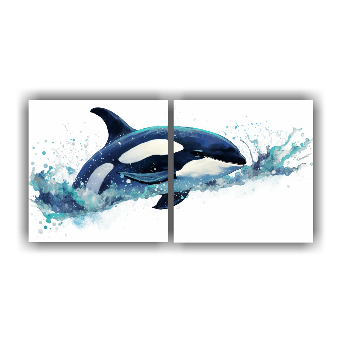 Cuadro Orca En Tonos Leche Y Azul Marino Arte Pop Neo En Lienzo Cálido ...