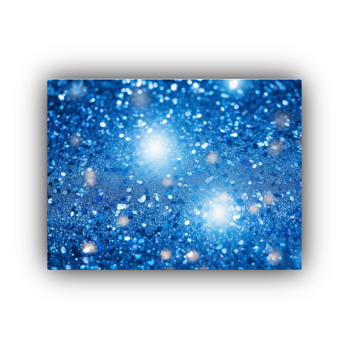 Cuadro Pared Con Brillo Y Resplandor En Tonos Azul Y Blanco - Decocuadros