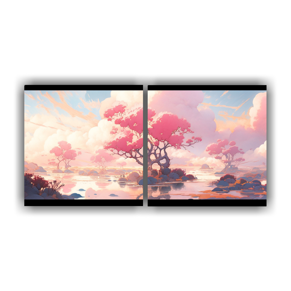 Cuadros Abstractos Paisaje Rosa Minimalista - DecoCuadros