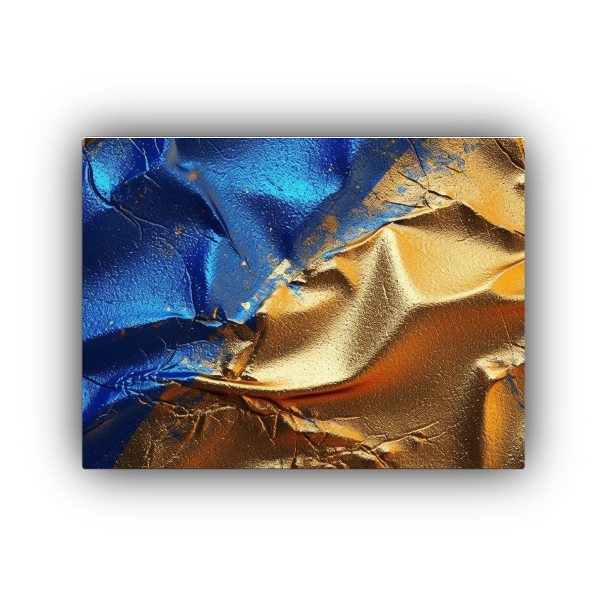 Cuadro Decorativo Dorado Texturizado Con Fondo Azul - DecoCuadros