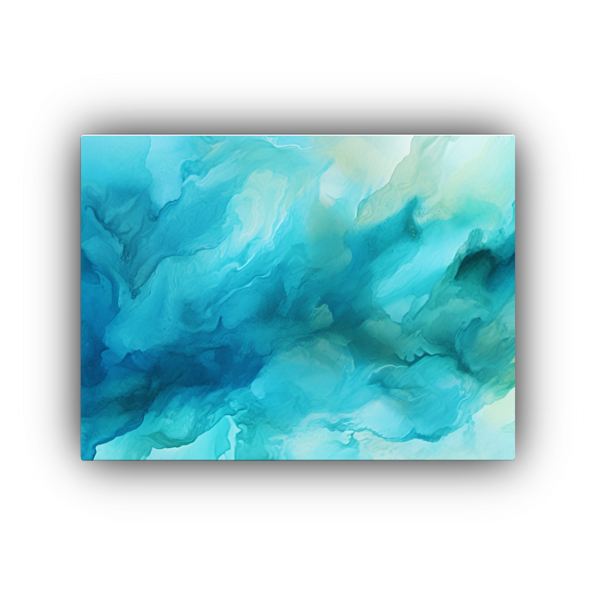 Lienzo De Tela Azul Turquesa Abstracto - Cuadros Decorativos - Decocuadros