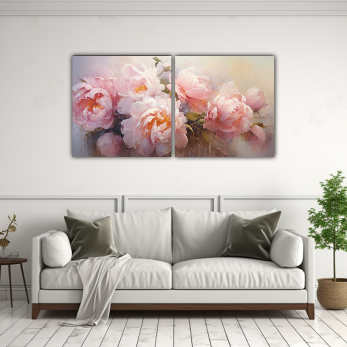 Cuadro Abstracto De Peonías En Estilo Estilo óleo - DecoCuadros
