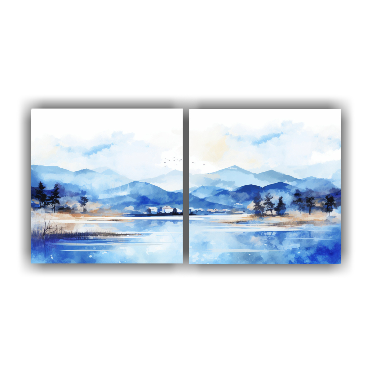 Cuadro Veraniego Dinámico Con Colores Azules - Compra Online - Decocuadros
