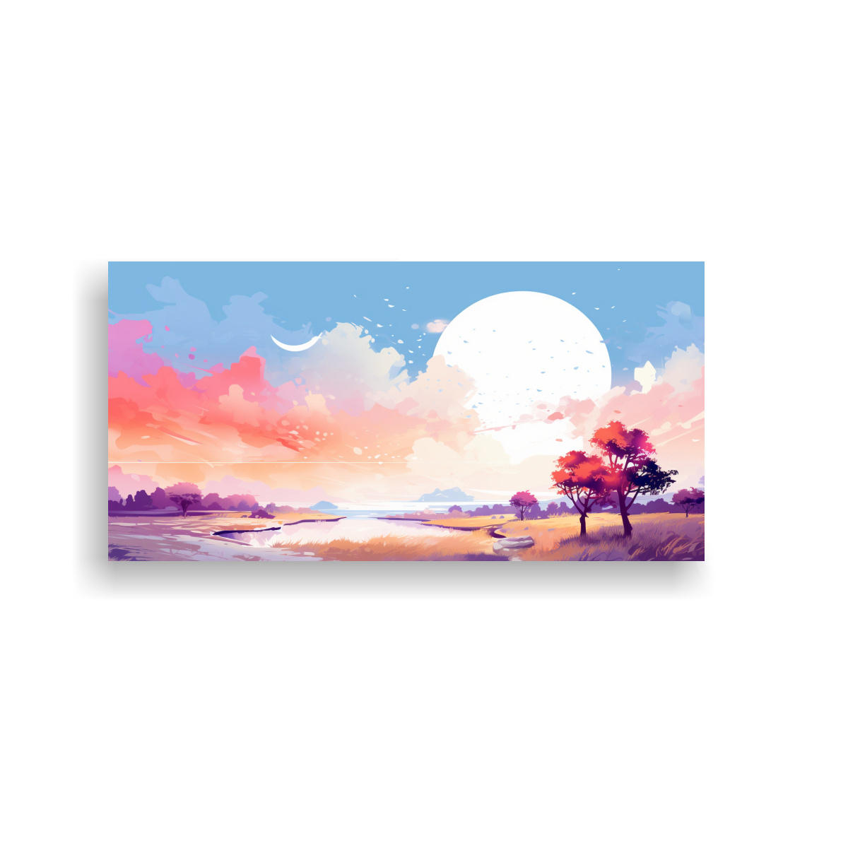 Cuadro Paisaje Veraniego En Lienzo Con Colores Blancos - Compra Online ...
