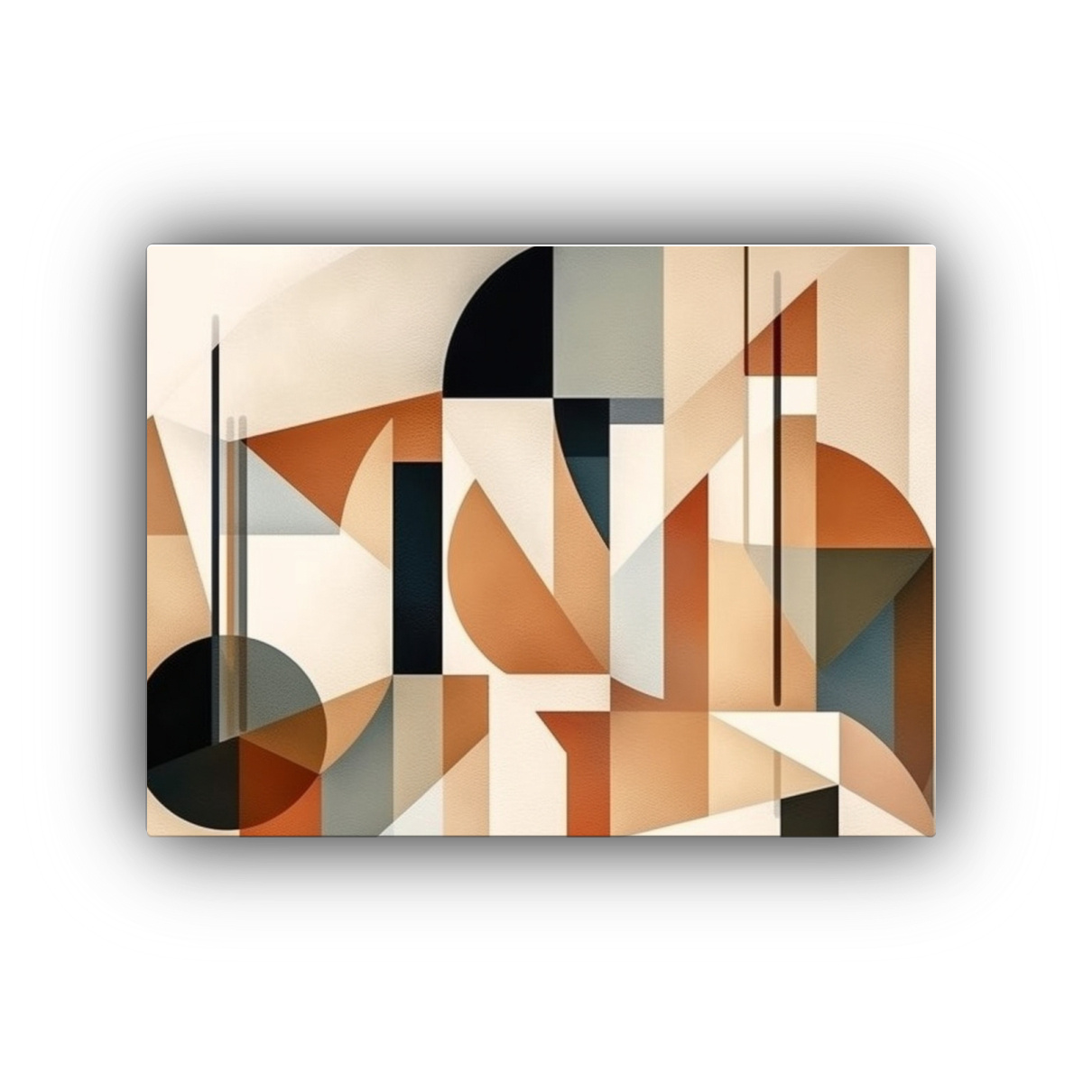 Cuadro Abstracto Acuarela Formas Geométricas Tonos Naturales - Decocuadros