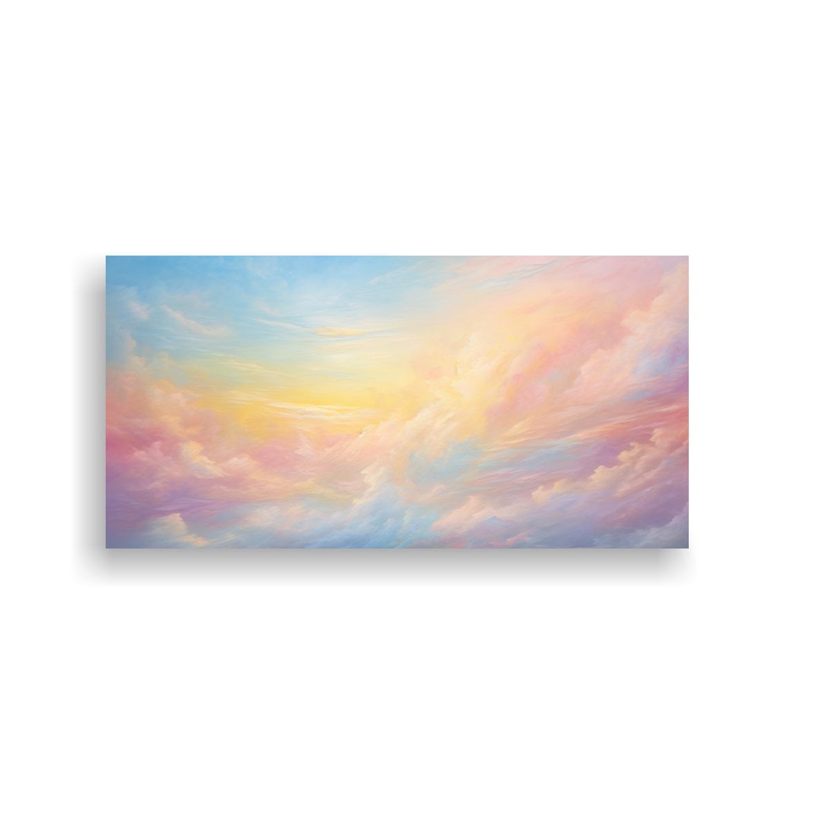 Cuadro Abstracto Cielo Matutino Con Arcoíris Y Colores Pastel En ...