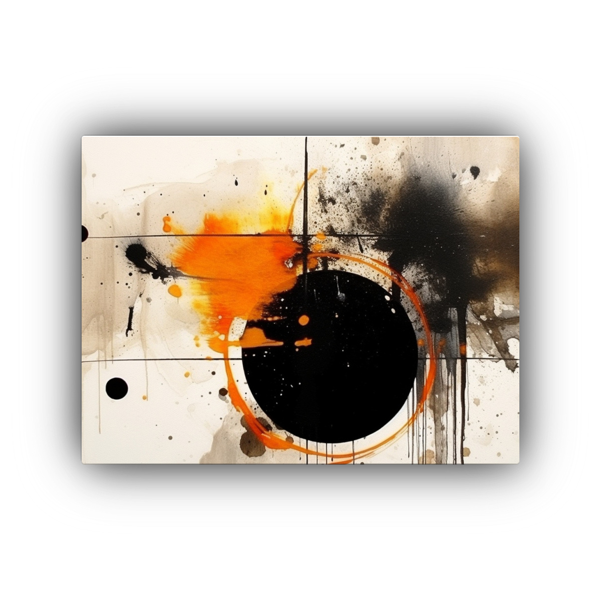 Cuadro Sensibilidad Artística Abstracta Negro Naranja - DecoCuadros