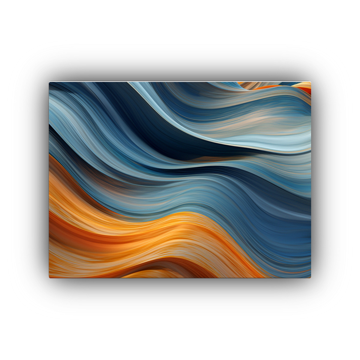 Cuadro Abstracto Relieve Líneas Azules Y Naranjas - DecoCuadros