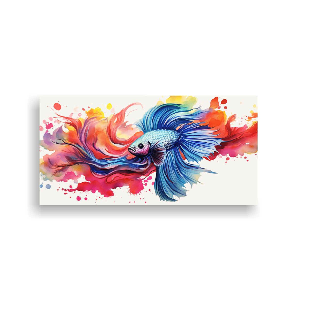 Cuadro Acuarela Colorida Betta Fish - ¡Decora Con Estilo! - Decocuadros