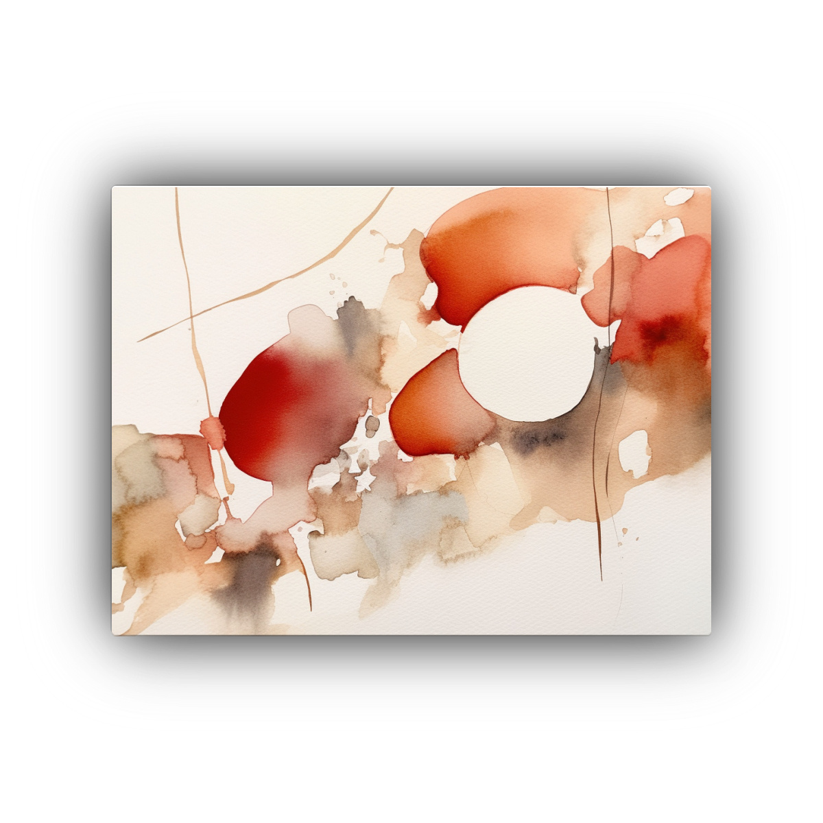 Cuadro Decorativo Abstracto En Tela - Rojo Y Tierra - Decocuadros
