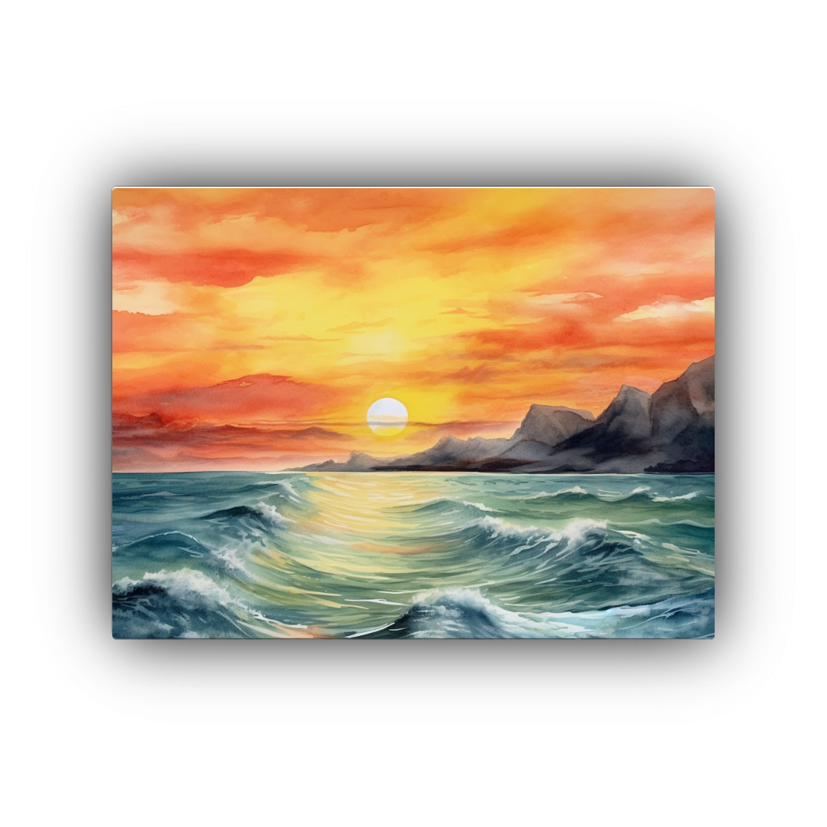 Cuadro Decorativo Acuarela Marina En Lienzo De Alta Calidad - Decocuadros