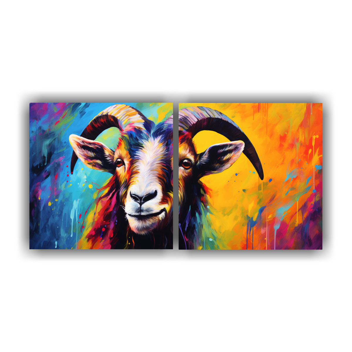 Cuadro Exclusivo De Cabra Al Estilo Estilo óleo Con Colores Vibrantes ...