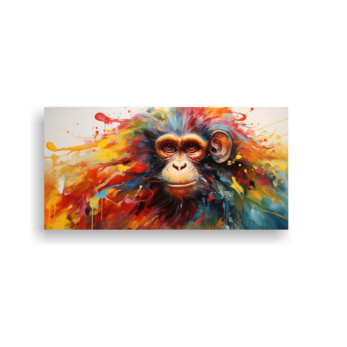Cuadro Inspirador Al Estilo Estilo óleo De Mono Colorido - Decocuadros