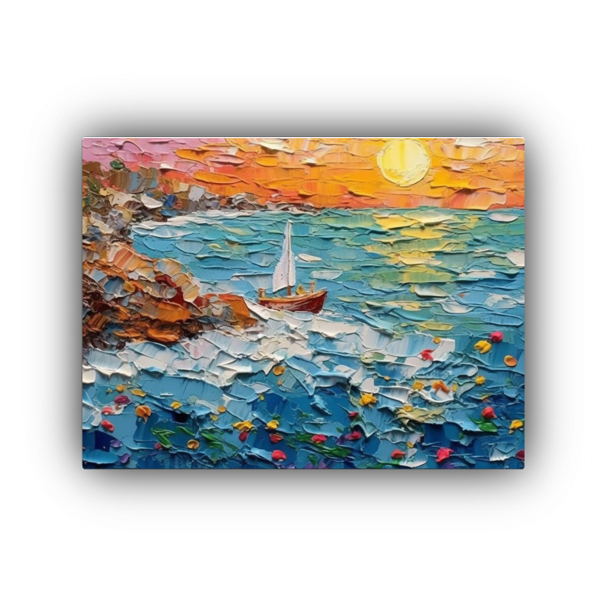 Cuadro Decorativo Estilo Estilo óleo Marina Colorida - DecoCuadros