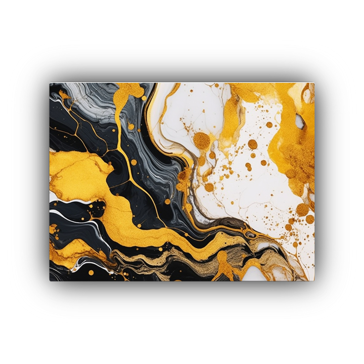 Cuadro Abstracto En Mármol Dorado Intenso - DecoCuadros