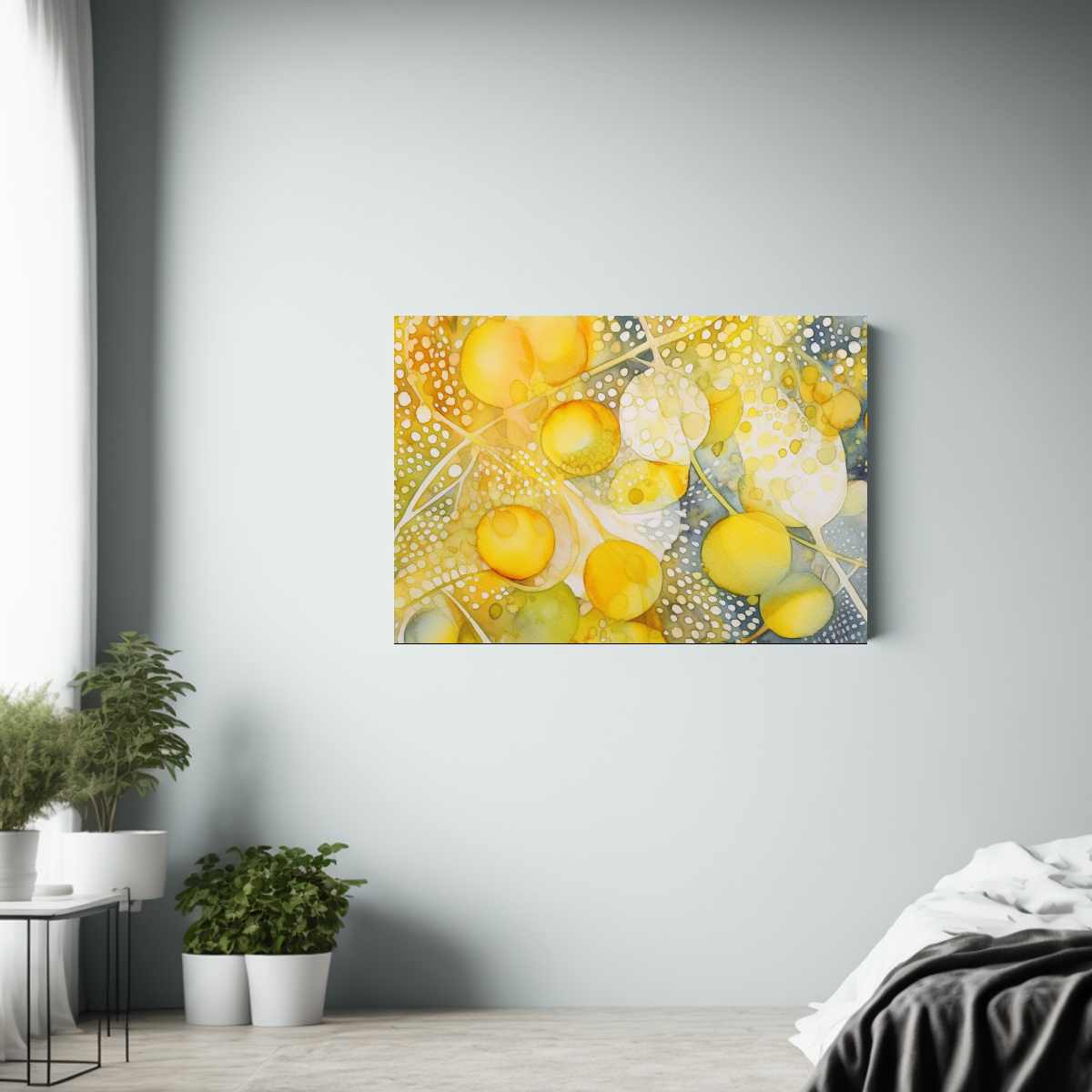 Cuadro Decorativo Amarillo Y Blanco Con Vitalidad Moderna - DecoCuadros