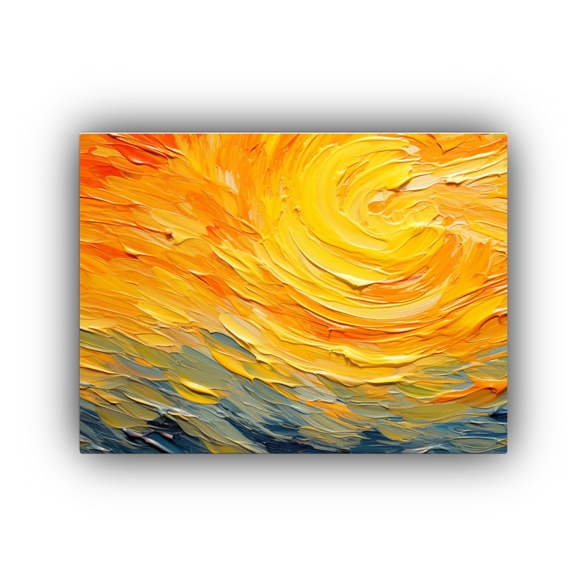 Cuadro Decorativo: Riqueza Visual En Pared Naranja Y Amarilla - Decocuadros