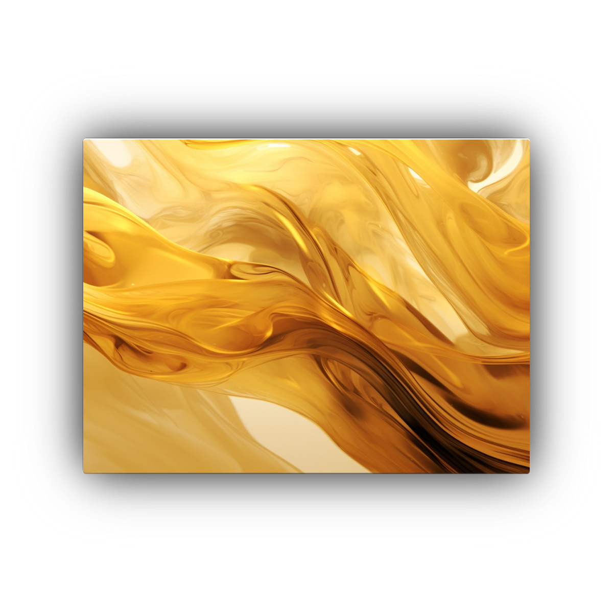 Cuadro De Pared Elegante Flujo Dorado Líquido - DecoCuadros