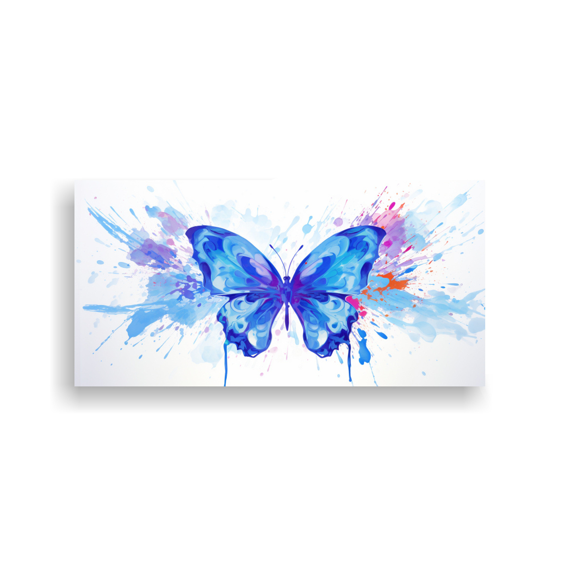 Cuadro Lienzo Mariposa Tonos Lila Neo Pop Art - Decocuadros
