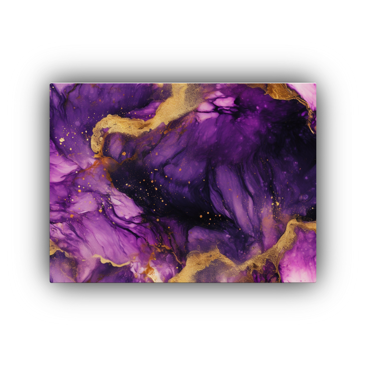 Cuadro Abstracto De Mármol En Púrpura Oscuro - ¡Decora Con Estilo! - Decocuadros