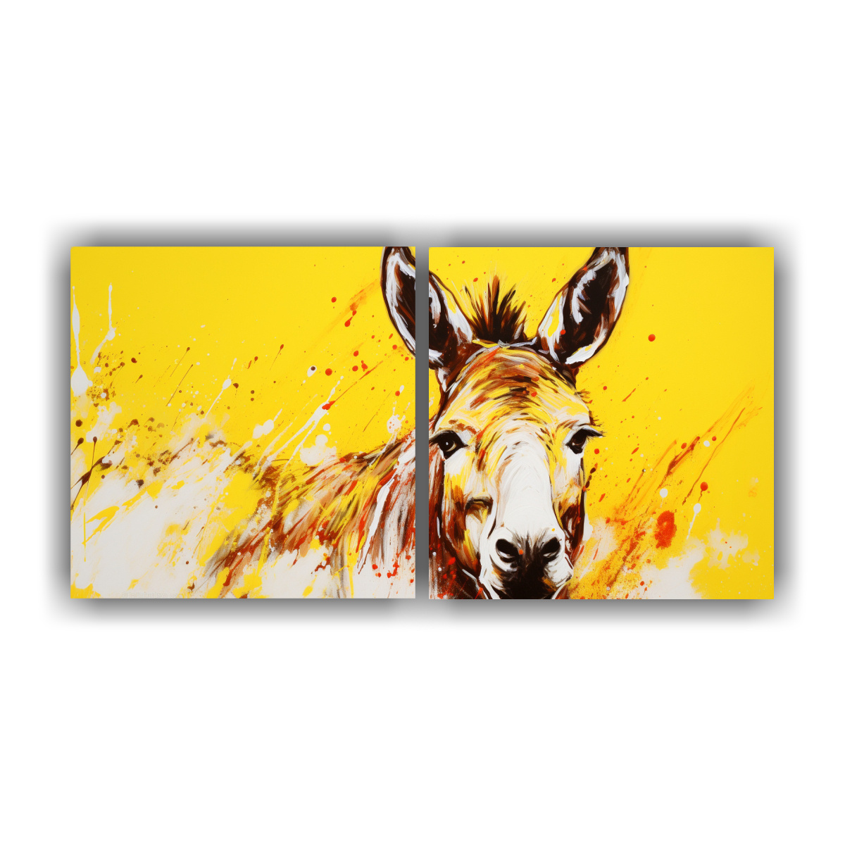 Cuadro Decorativo De Burro En Colores Vibrantes Y Amarillos - DecoCuadros
