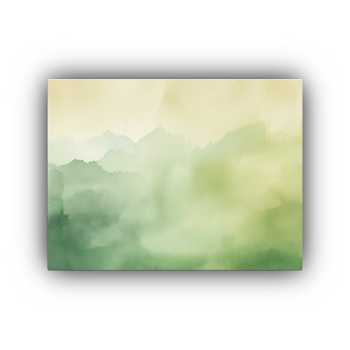 Cuadro Vintage Minimalista Acuarela En Verde Terroso - DecoCuadros