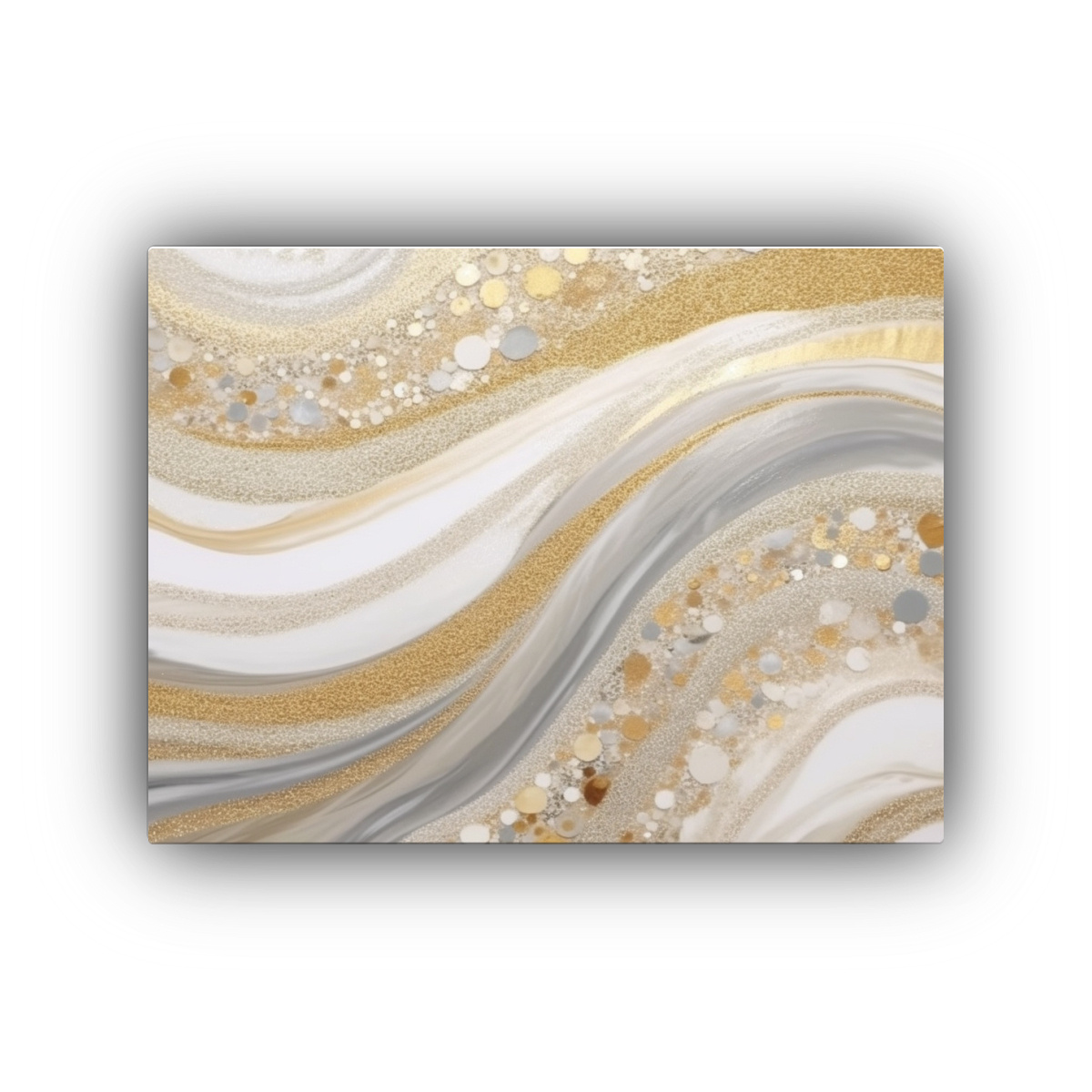 Cuadro Decorativo Abstracto Vintage En Colores Mármol Y Dorado - Decocuadros