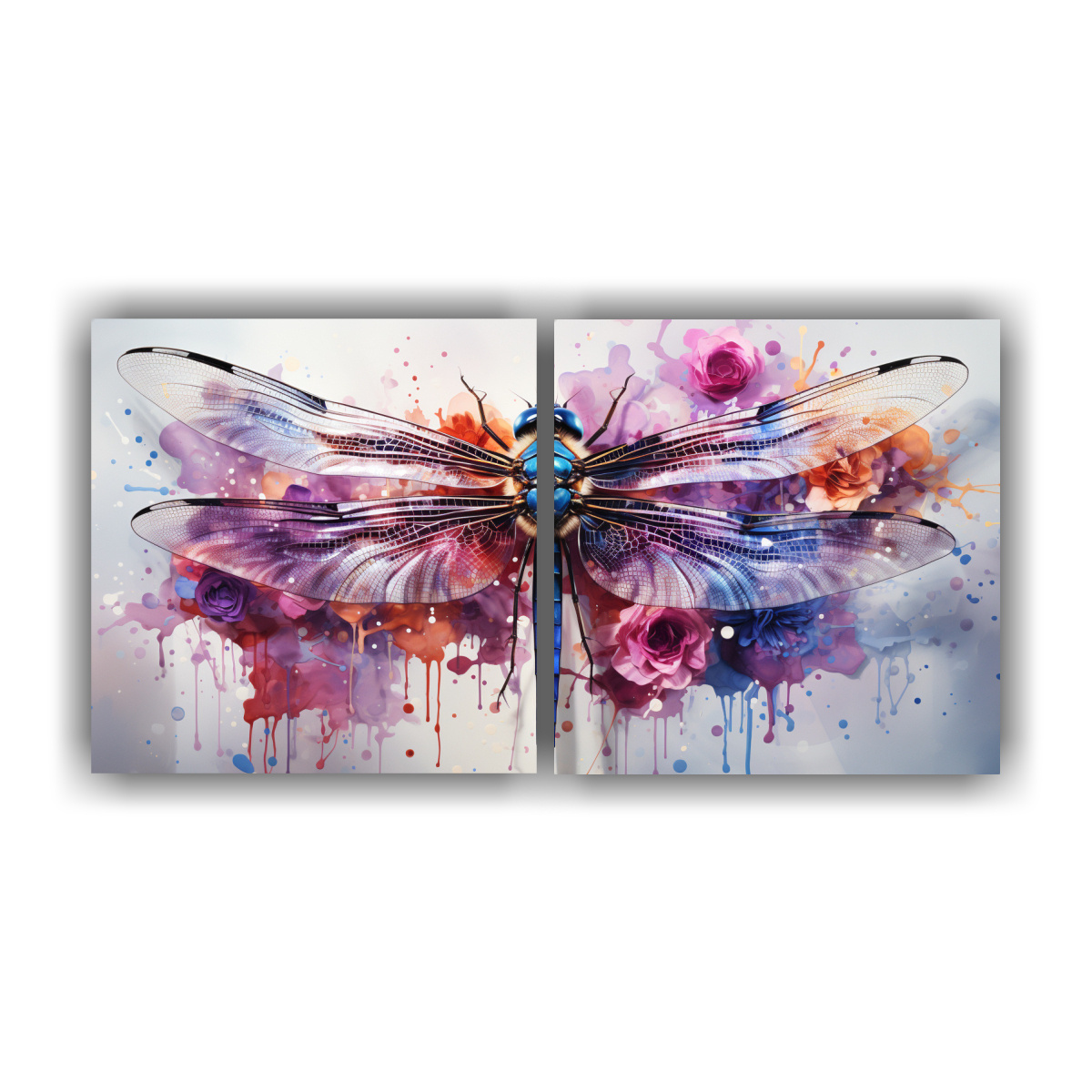 Cuadros Decorativos Surrealistas Con Libélula En Colores Brillantes Y ...