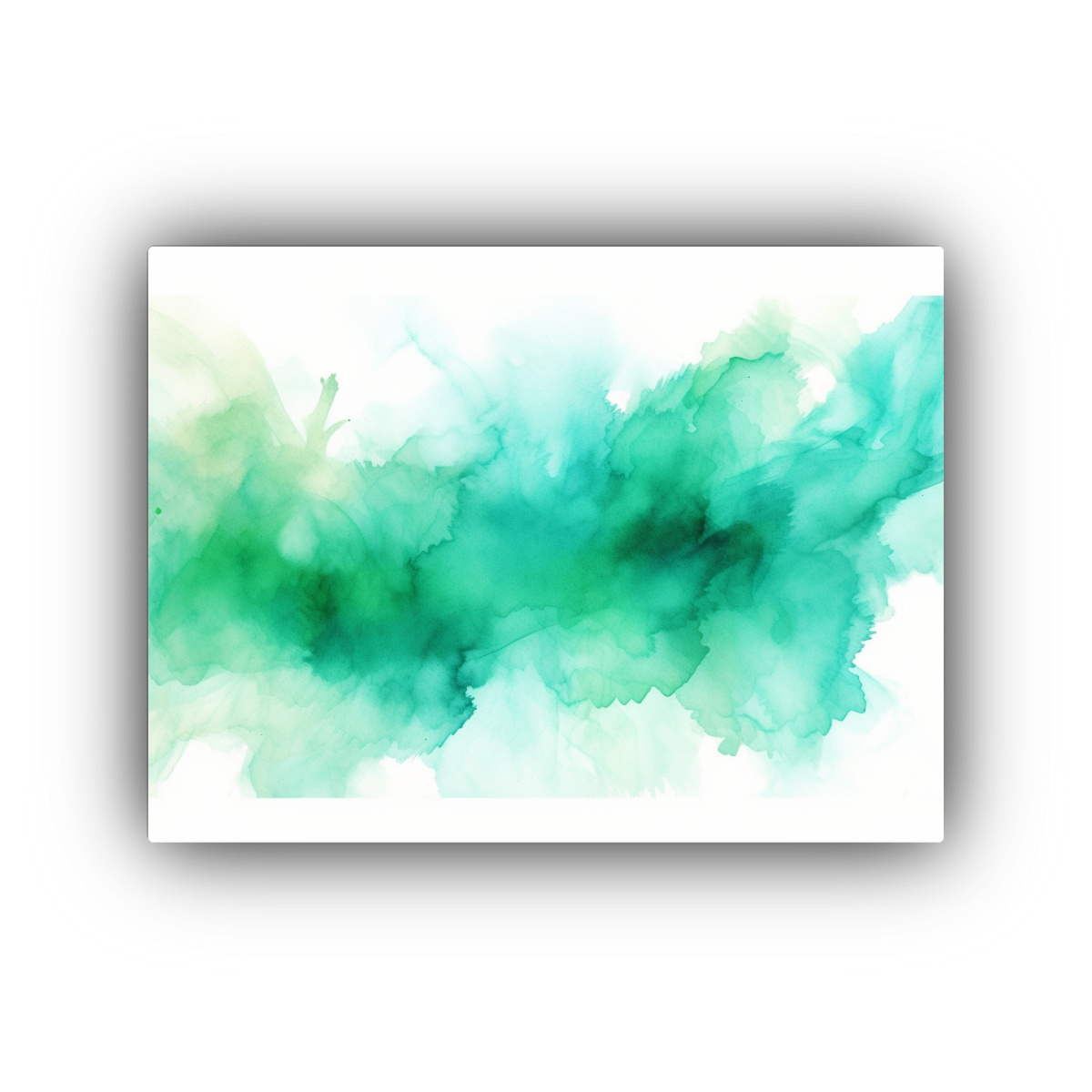 Cuadro Decorativo Belleza En Acuarela Verde Menta Azul Claro - Decocuadros