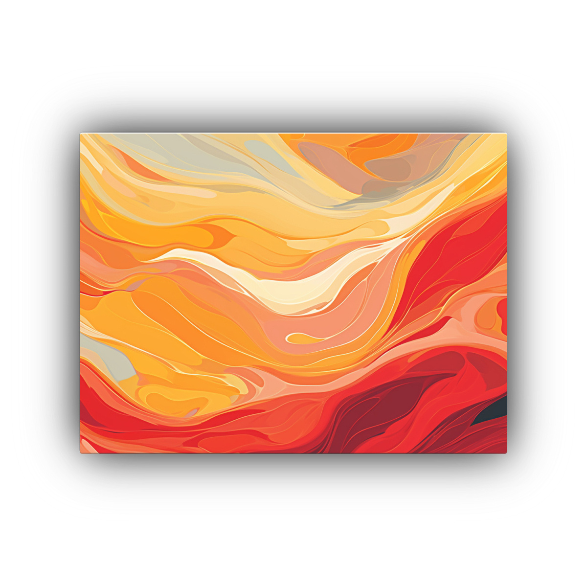 Cuadro Decorativo Abstracto Naranja Y Rojo En Estilo Canva Movimiento Calidez - Decocuadros