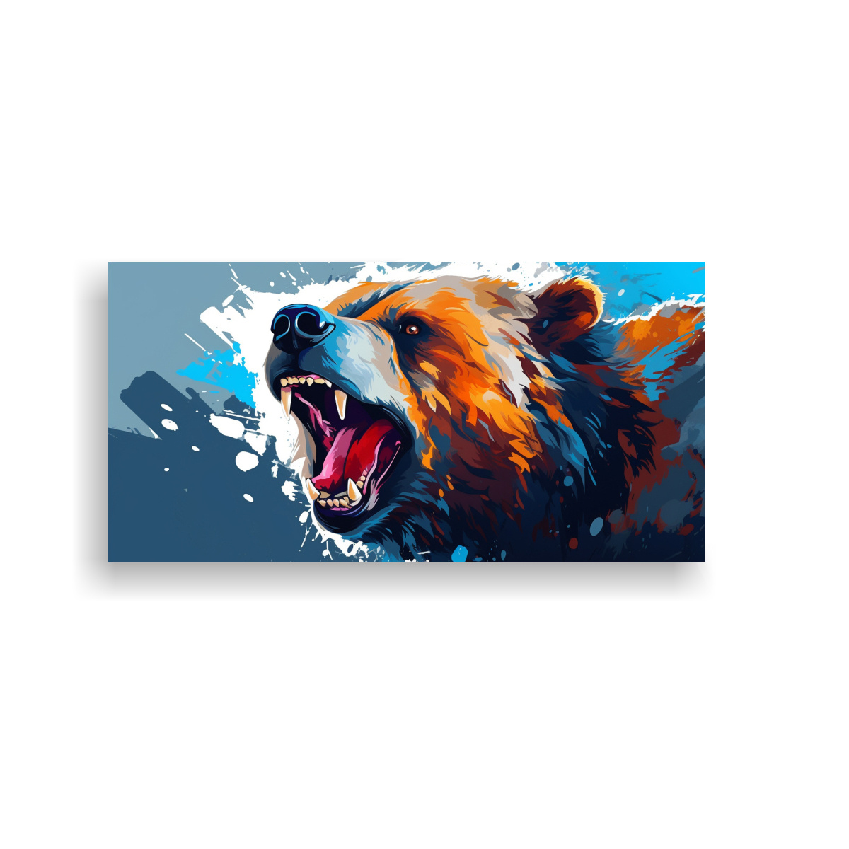 Cuadro Decorativo Arte Conceptual Impactante Oso Pardo En Colores ...