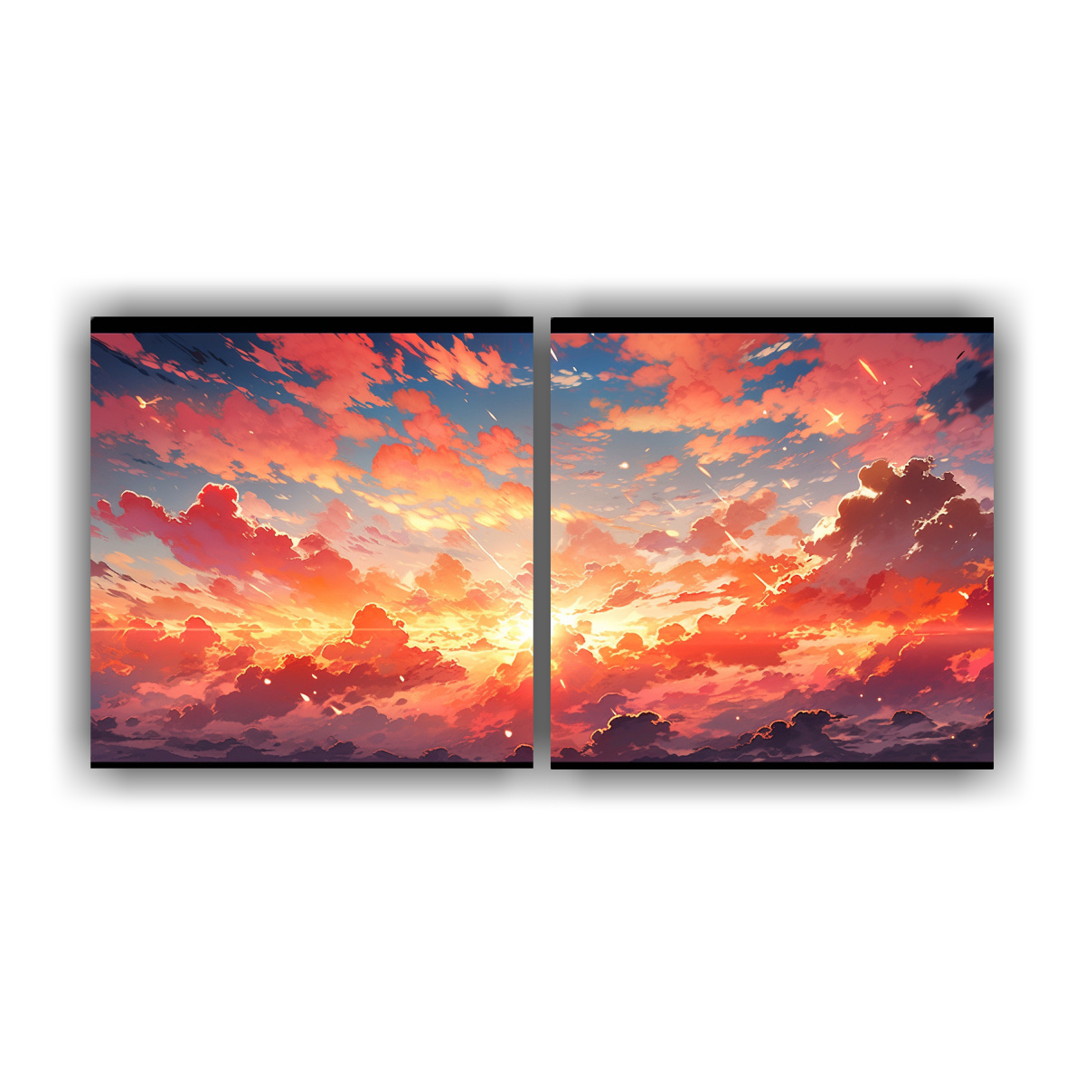 Cuadros Decorativos Modernos De Atardecer Y Amanecer Con Arcoíris Y ...