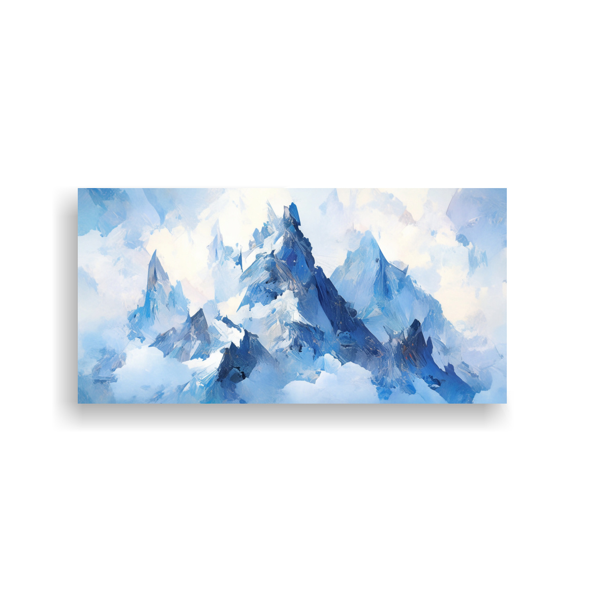 Venta De Lienzo Con Picos Y Cordilleras Famosas En Colores Azules - DecoCuadros