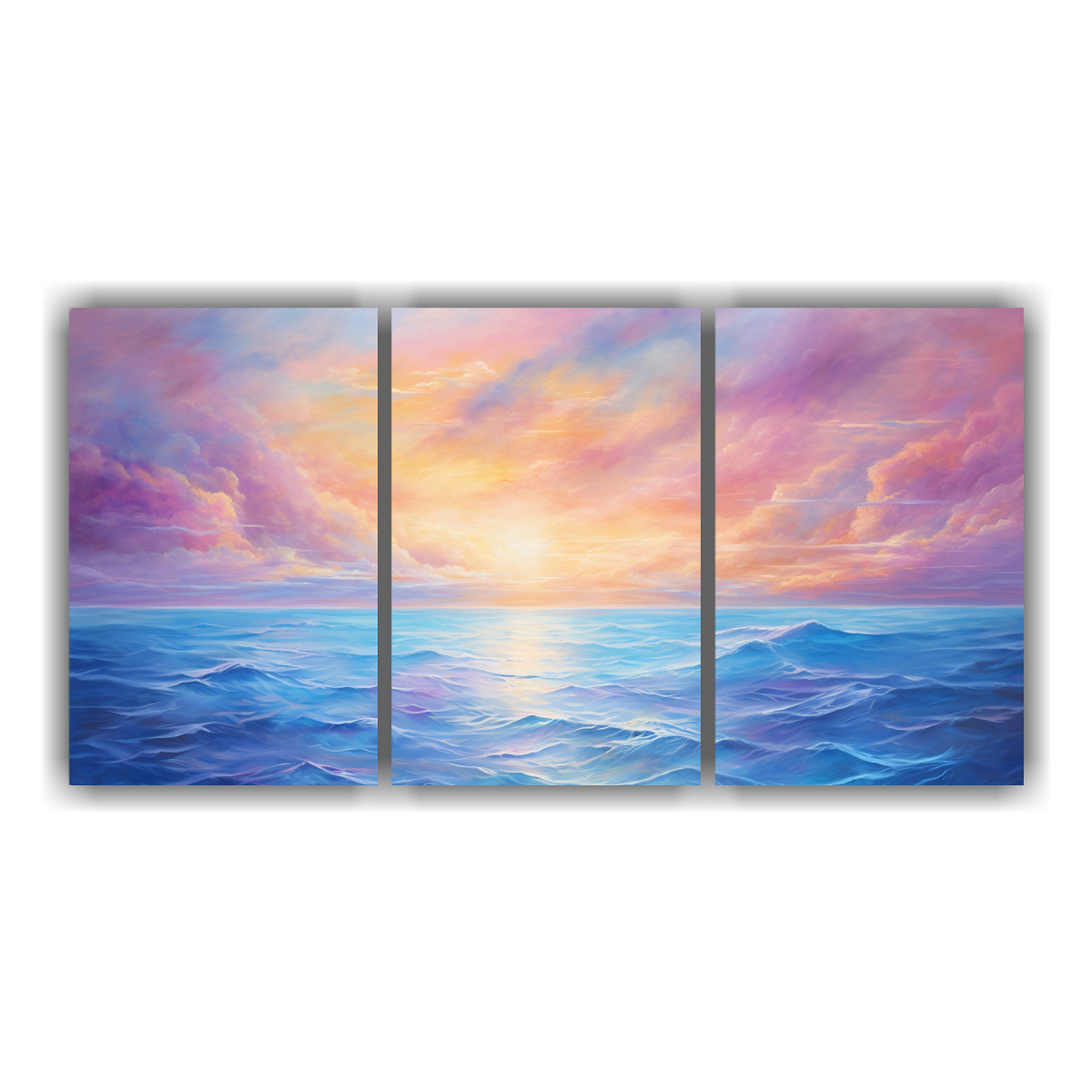 Cuadro Moderno Abstracto Cielo Y Mar - Colores Vibrantes - Decocuadros