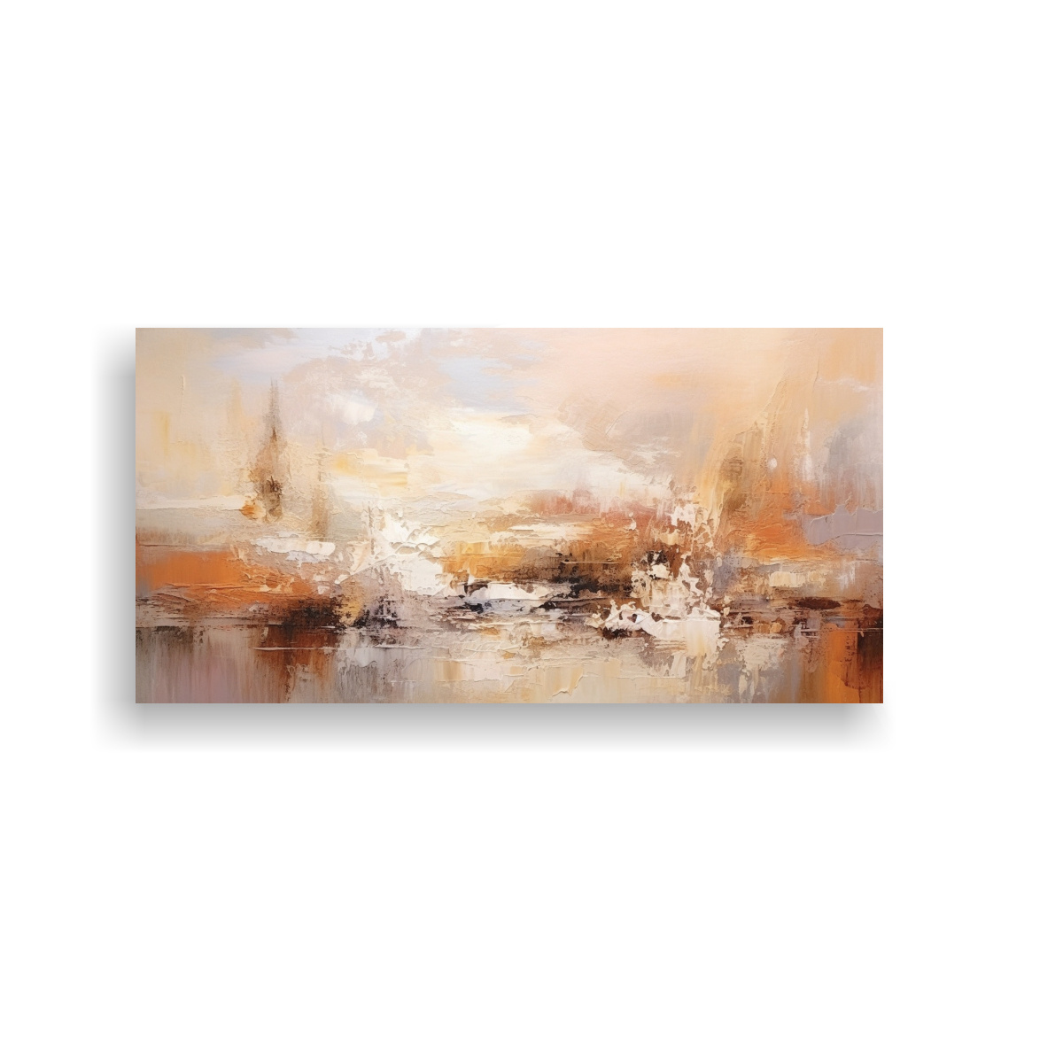 Cuadro Abstracto Artesanal En Estilo Estilo óleo Paisaje Beige Claro ...