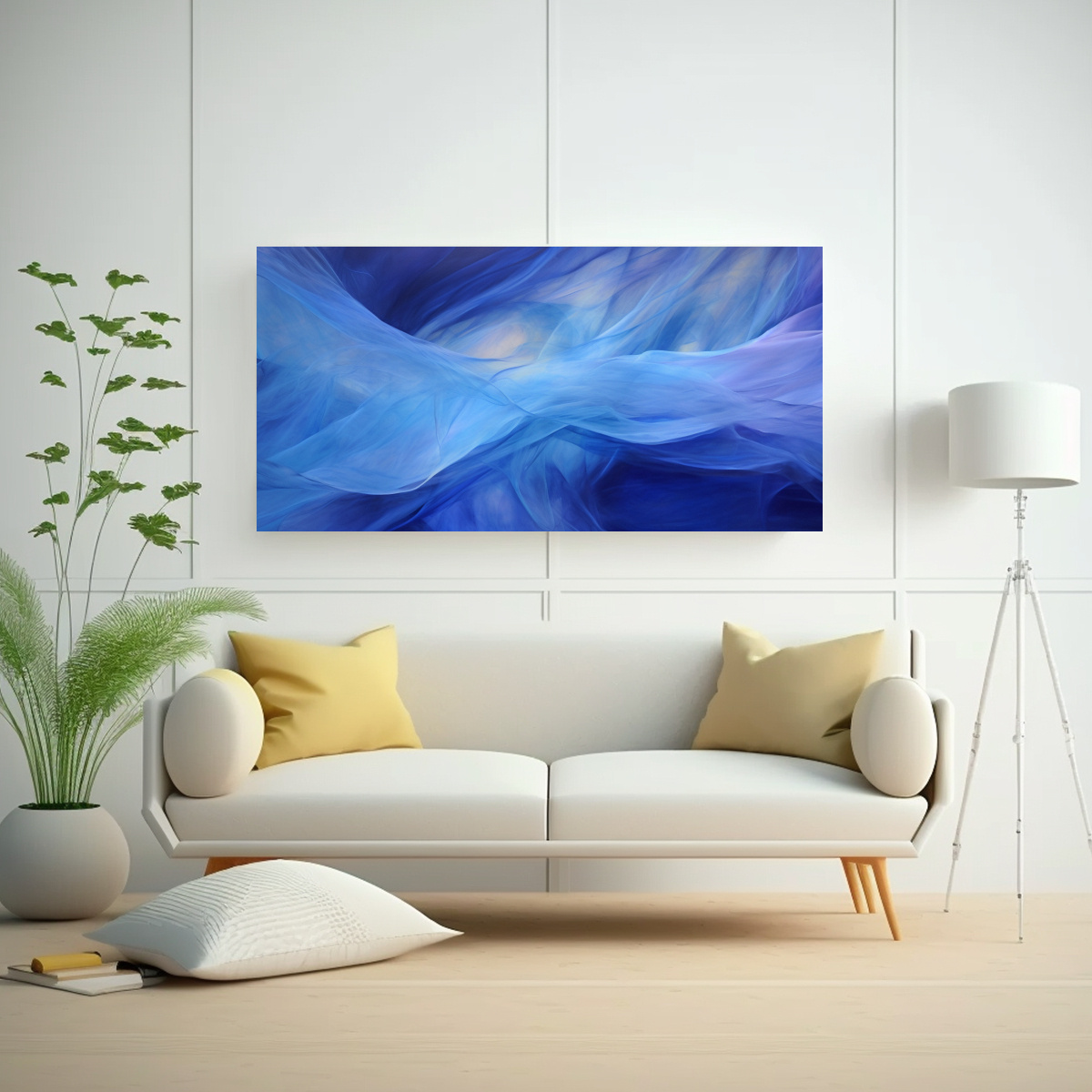 Cuadro Abstracto Azul Inspirado En Llamativo Lienzo Croata - DecoCuadros