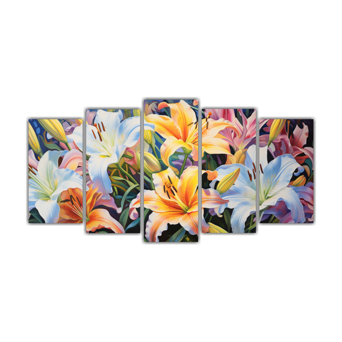 Cuadro Abstracto De Lirios Detallados En Estilo Estilo óleo - DecoCuadros