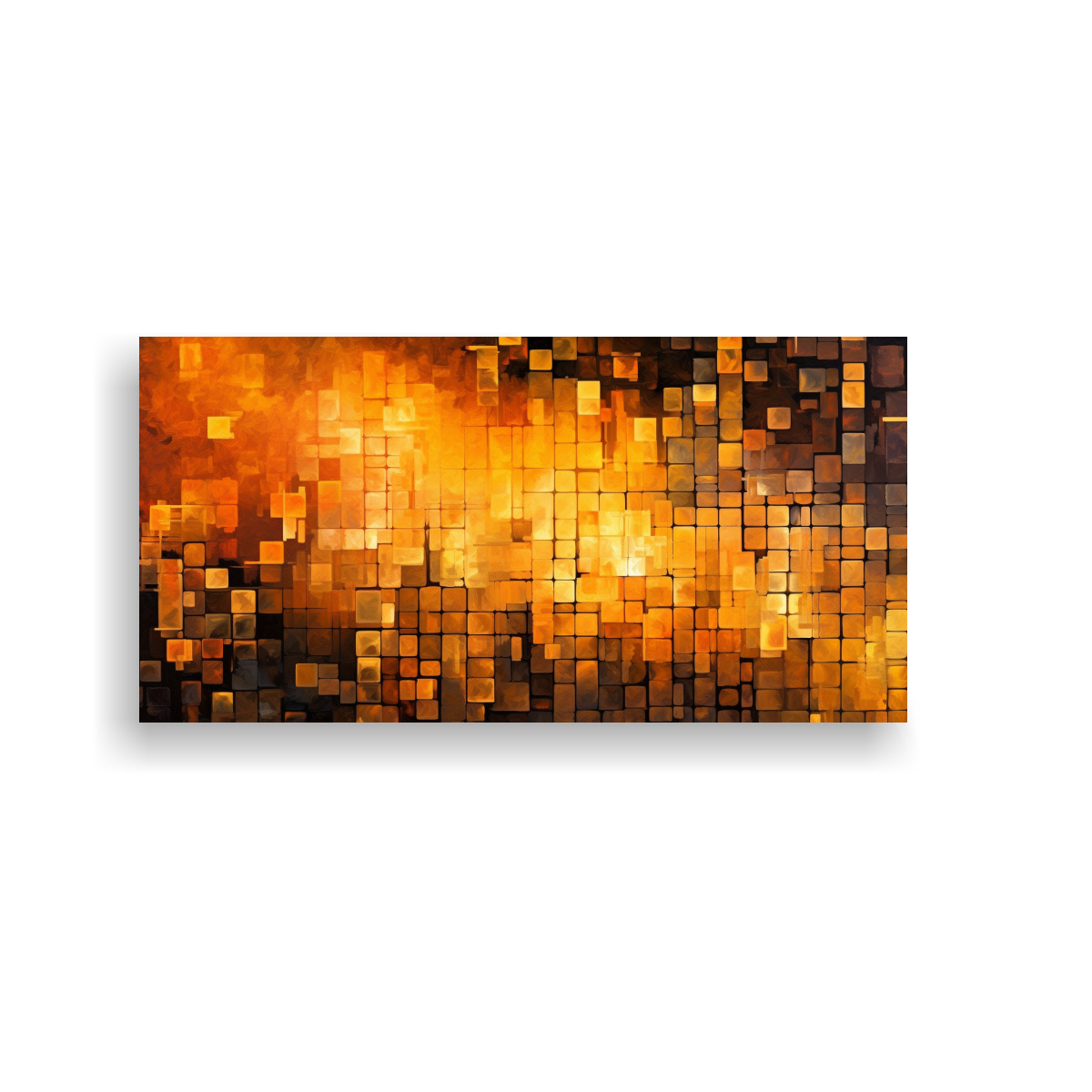 Cuadro Abstracto En Relieve: Fondo Naranja Marrón Brillante - DecoCuadros