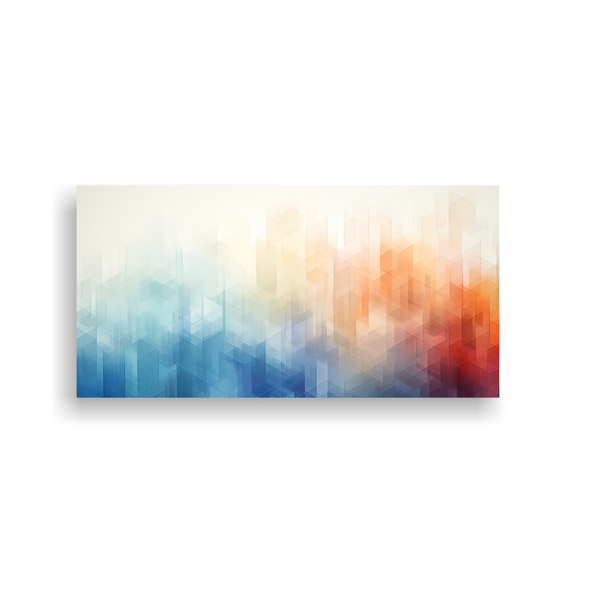 Cuadro Abstracto Geométrico De Líneas Finas En Tonos Pastel - DecoCuadros