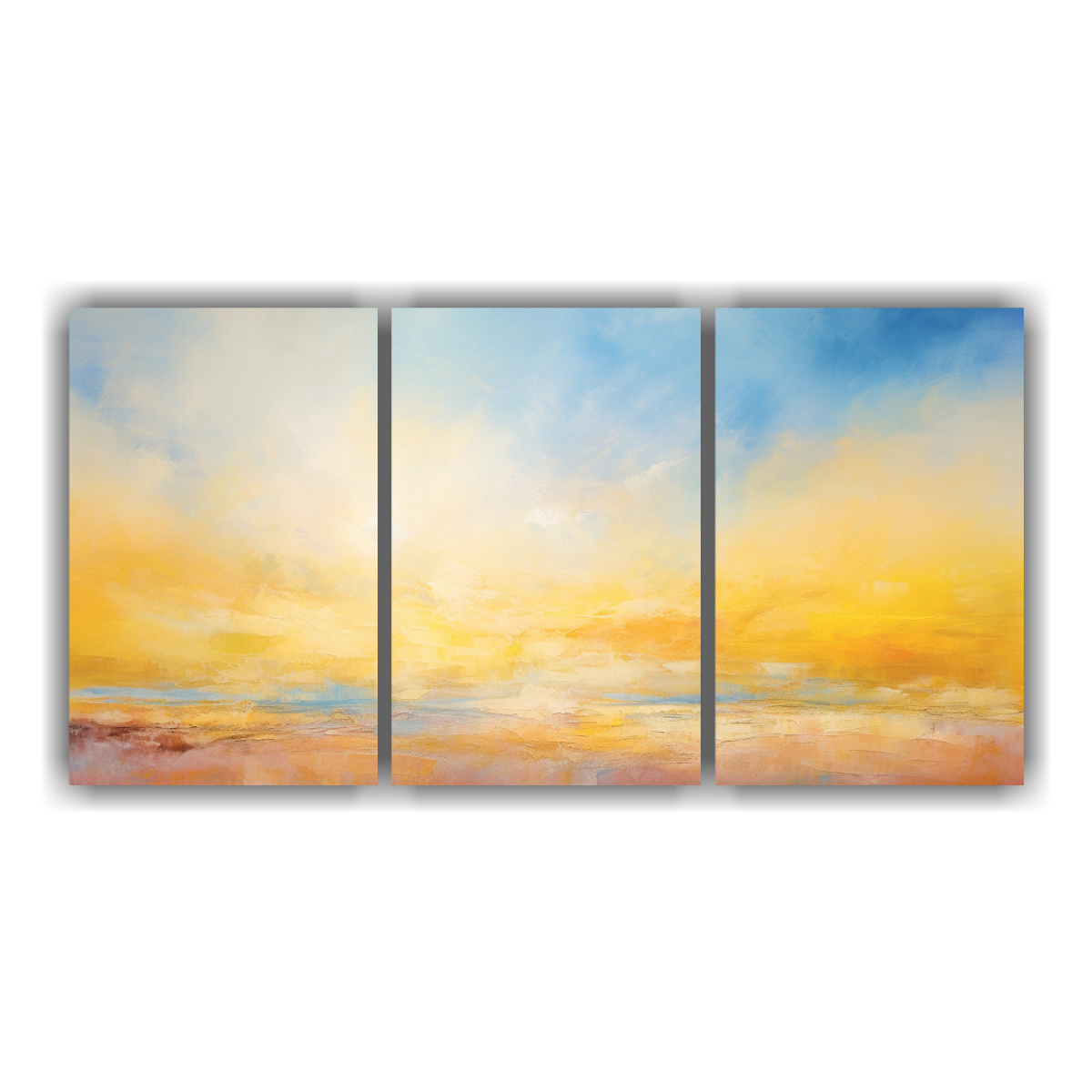 Cuadro Abstracto Naturaleza Viva Con Arcoíris Y Colores Amarillos - DecoCuadros