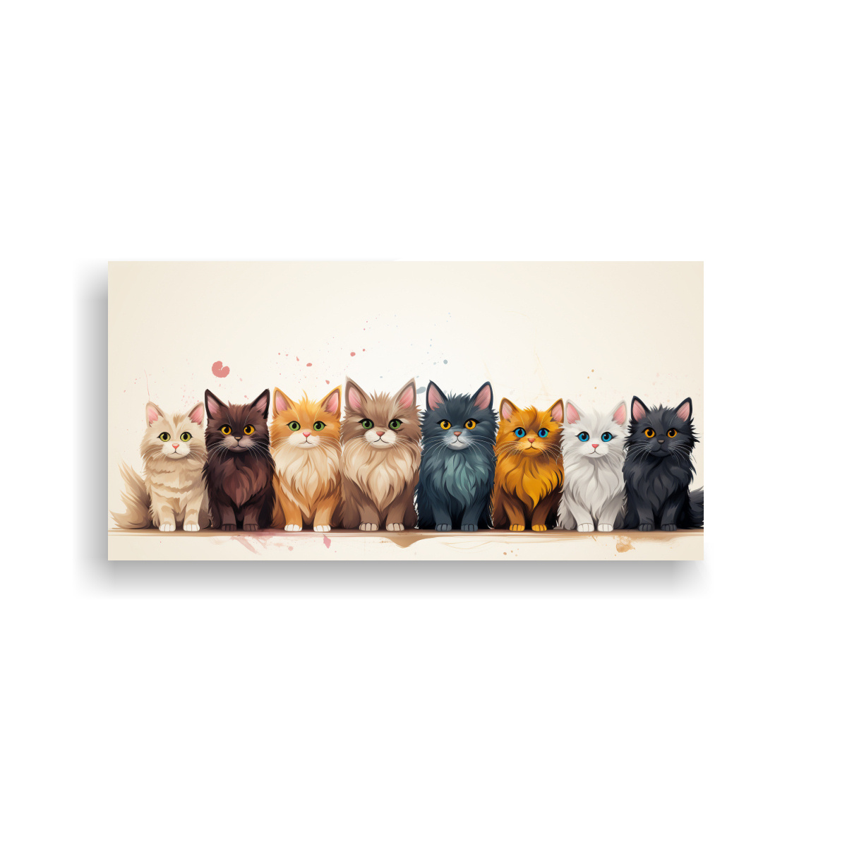 Cuadro Animado De Gatos En Colores Vivos - DecoCuadros