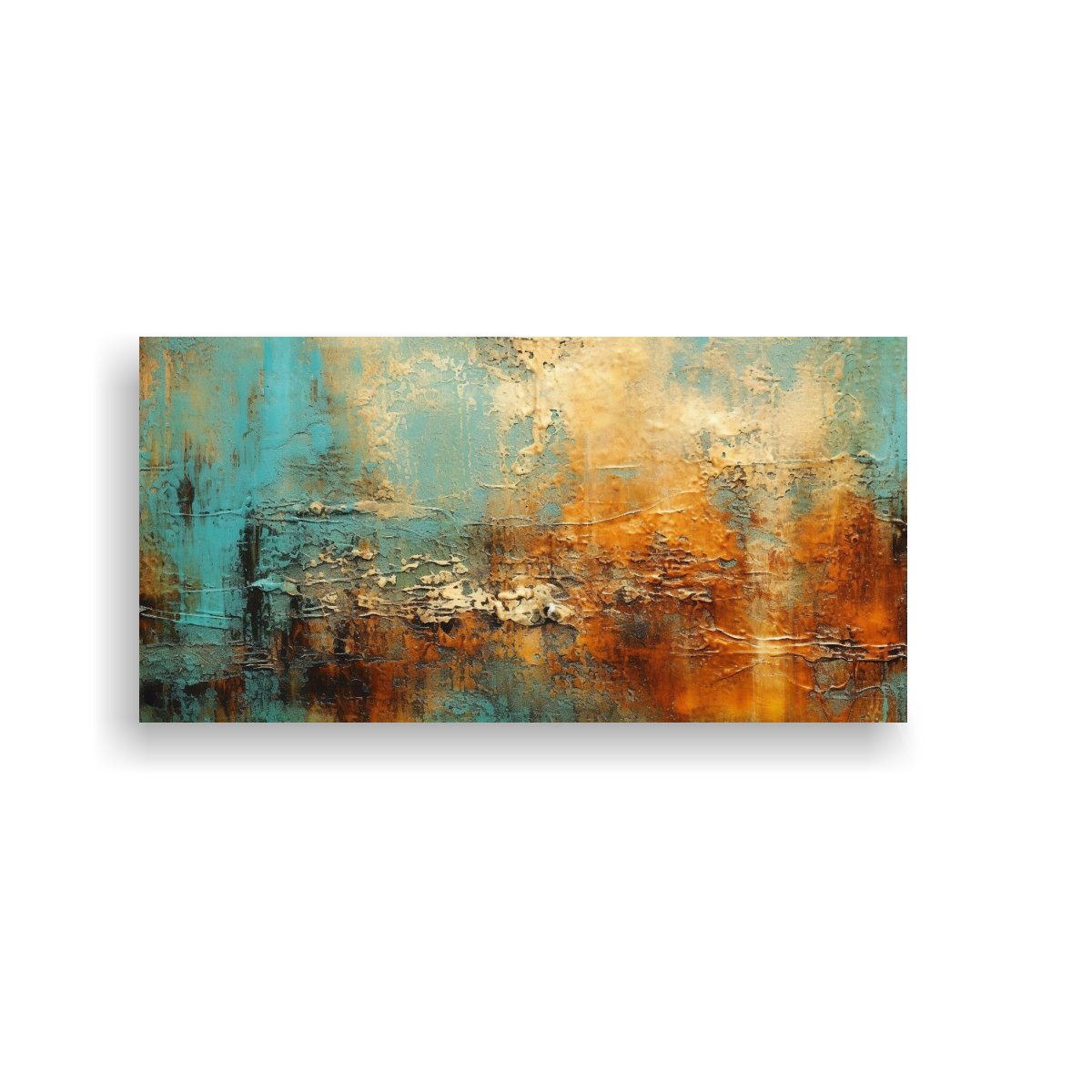 Cuadro Arte Gráfico Abstracto En Turquesa Y Azul Óxido - Compra Online ...