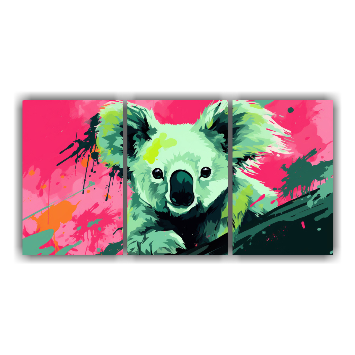 Cuadro De Koalas En Colores Verde Y Rosa Estilo Neo Pop Art - ¡Compra ...